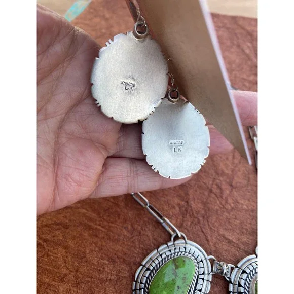 Nizhoni Traders Llc | Jewelry | Navajo Gaspeite Sterling Silver ...